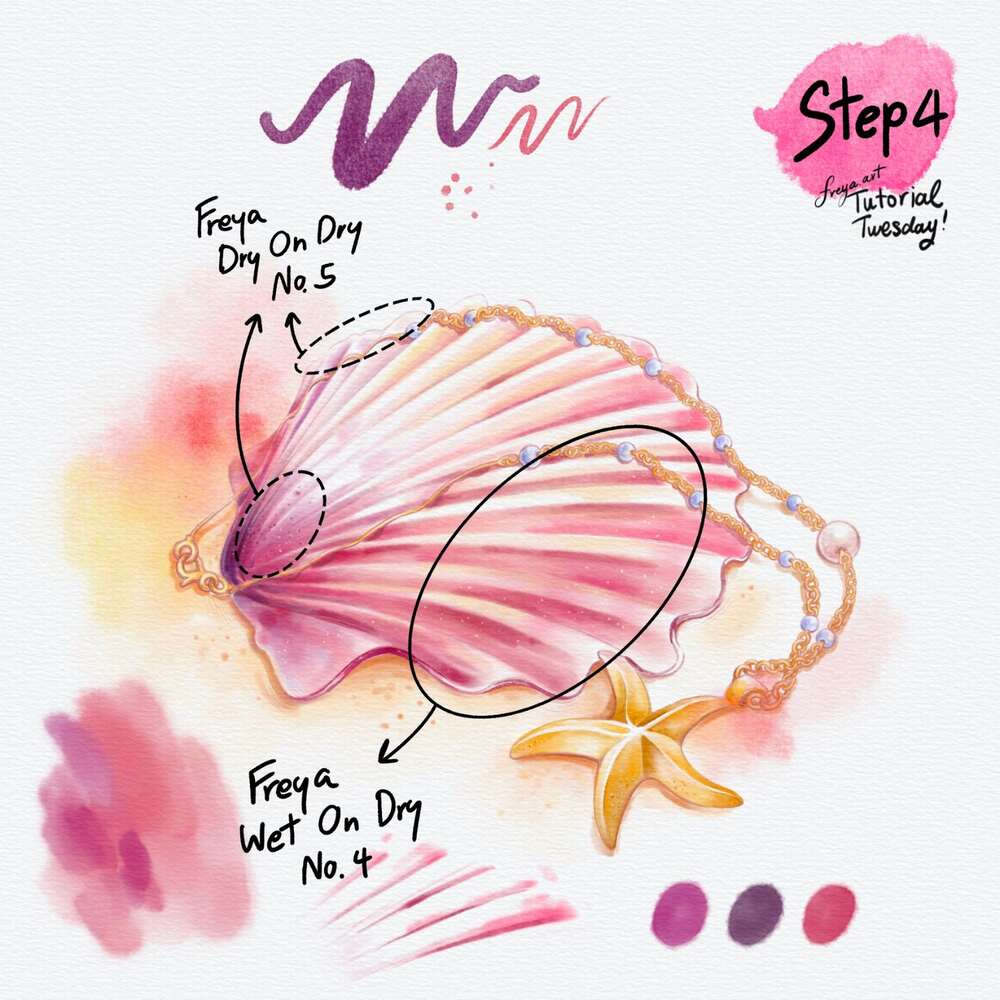 Sea Shell Watercolor Tutorial for Procreate